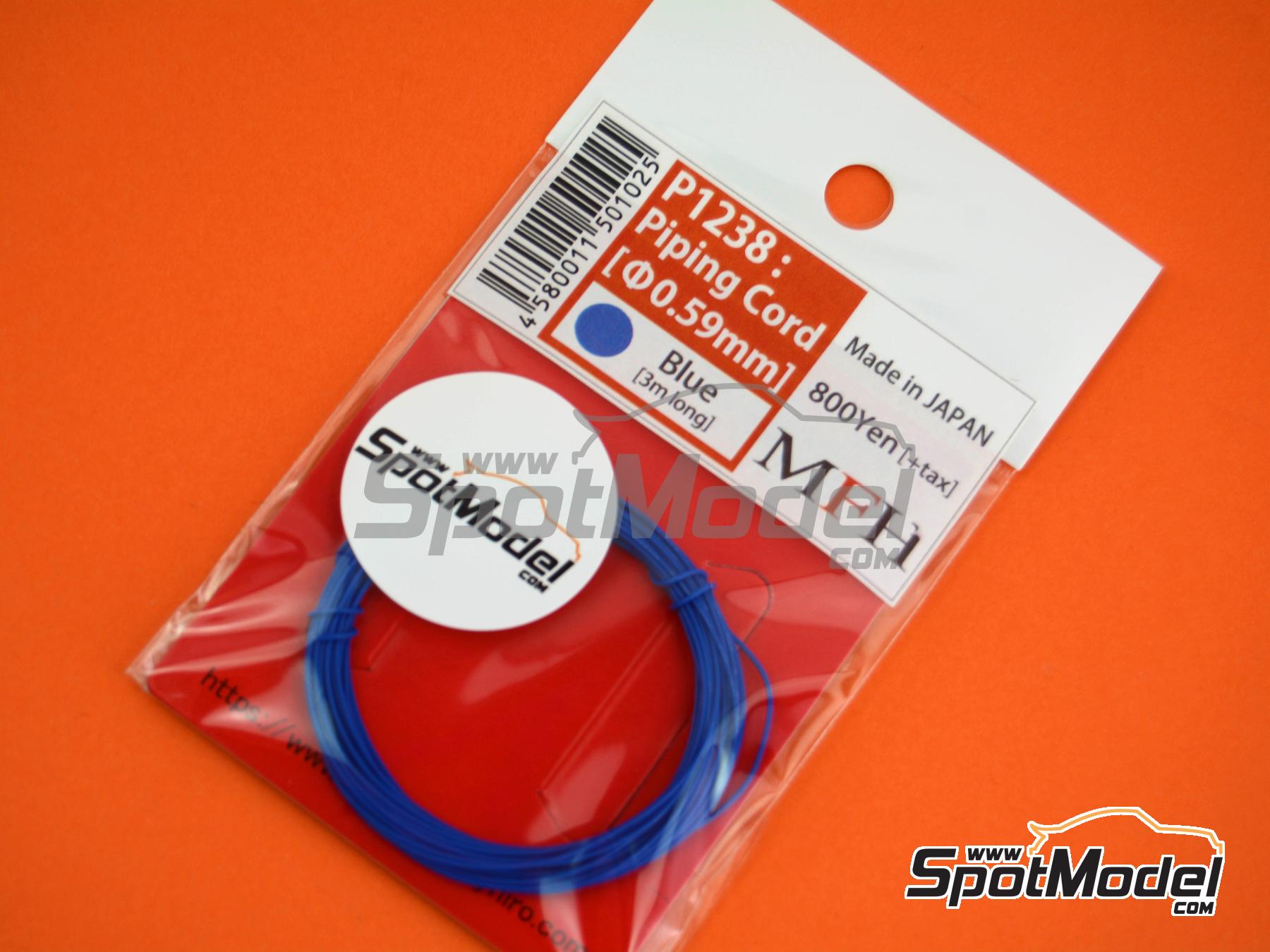 Model Factory Hiro P1238: Piping cord - Piping cord 0.59mm 3 meters - Blue (ref. MFH-P1238 ...